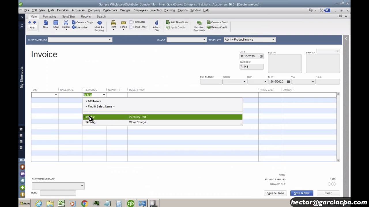 QuickBooks Enterprise with Advanced Inventory: FIFO Inventory Costing ...