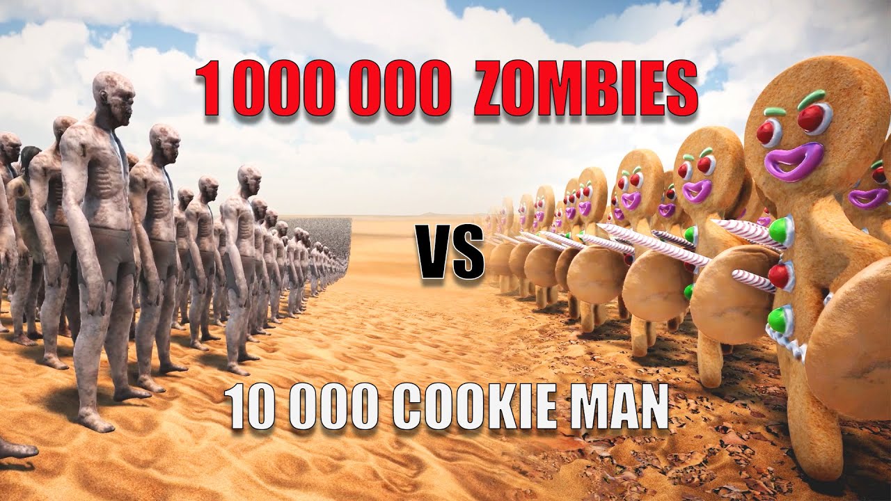 Can 10,000 Cookie man defeat 1,000,000 zombies? Who will win this ...