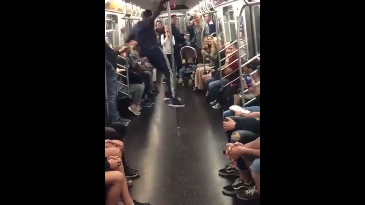 Epic Subway Pole Dance War!! You will watch till the end!! - YouTube