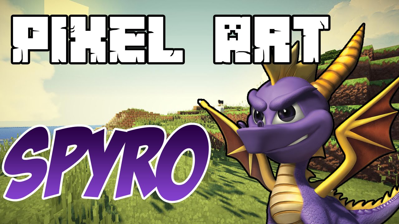 Minecraft Pixel Art: SPYRO THE DRAGON - Tutorial - YouTube