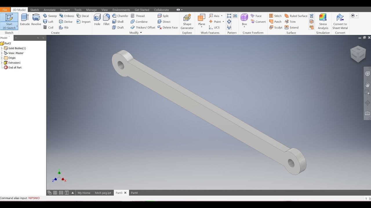 Autodesk Inventor 2019 - Linkage Arm - Train Project - Beginner ...