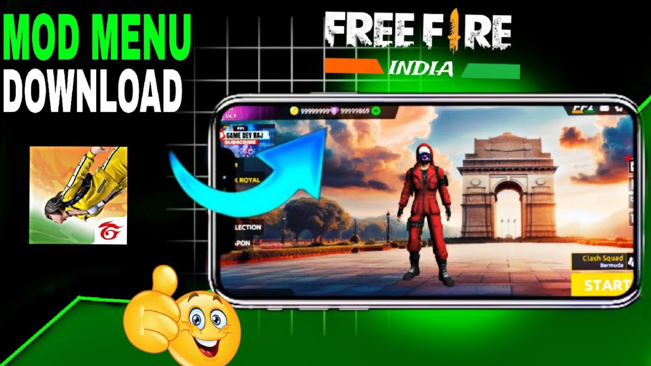 Free Fire India Mod Menu Unlimited Coins And Diamond Hack download apk ...