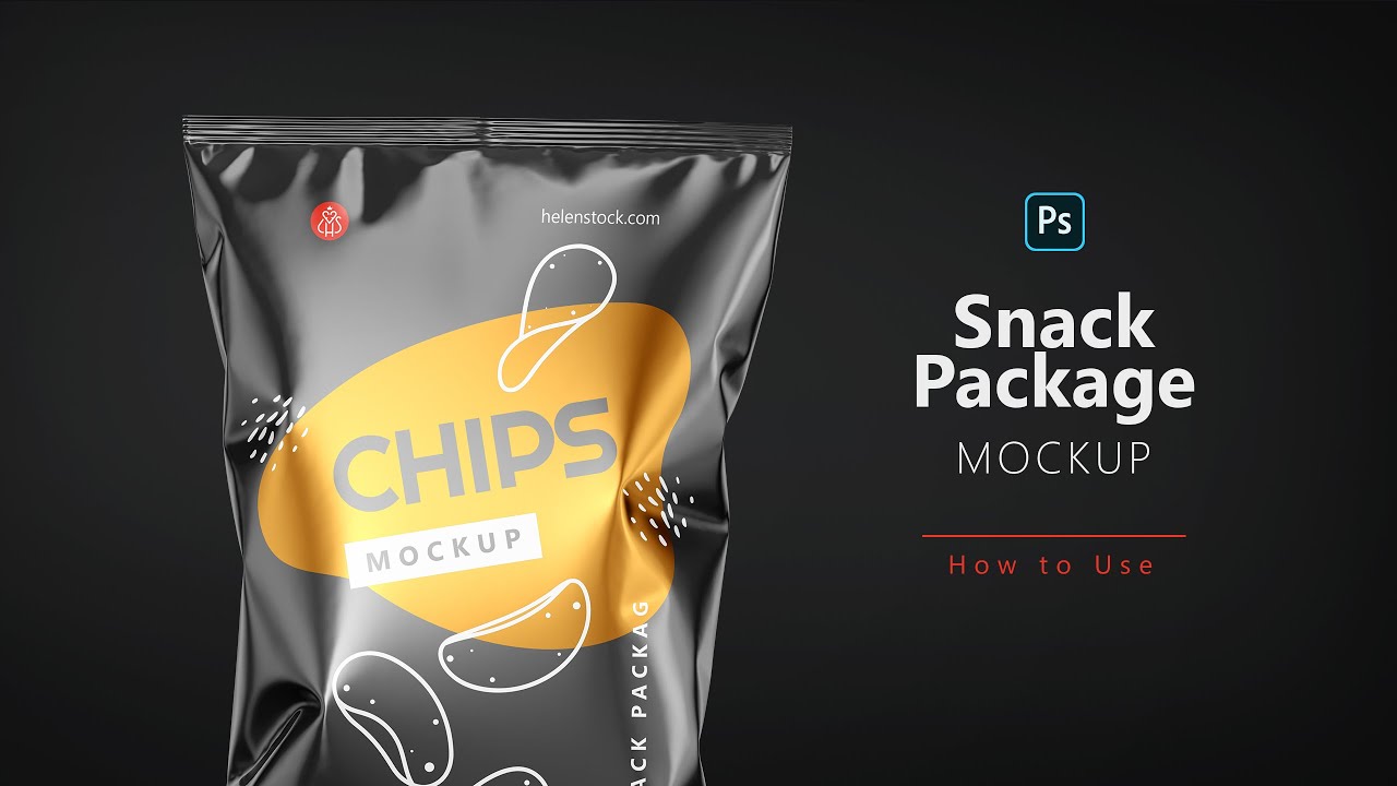 Snack Package Mockup, Front View | How to use in Photoshop - YouTube