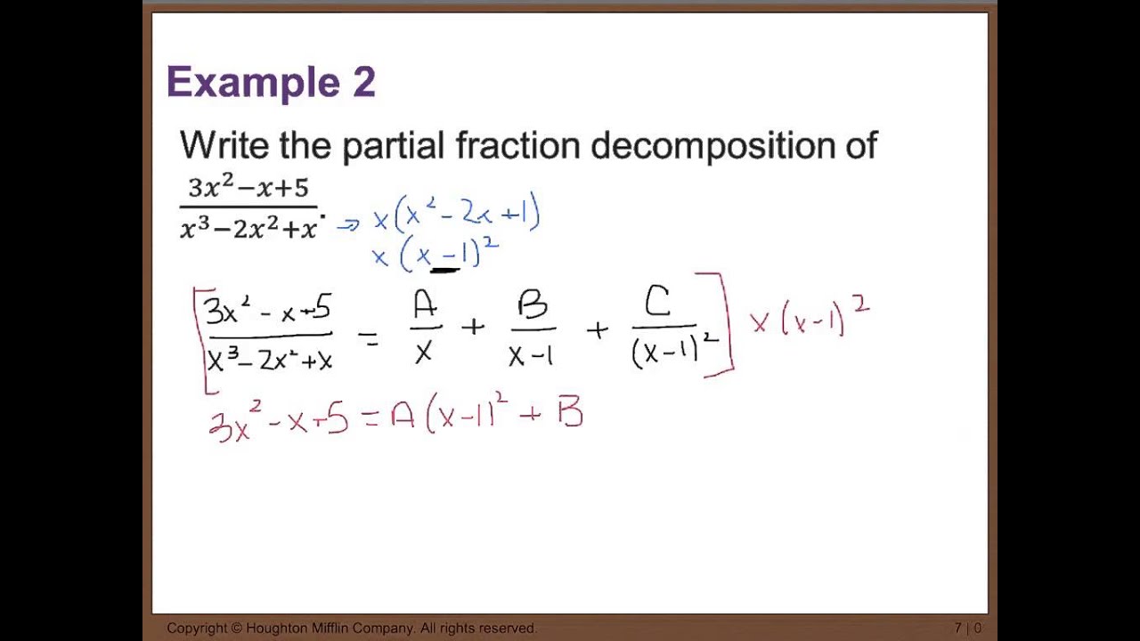 Precalc 7.4 Partial Fractions - YouTube