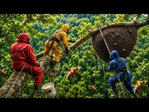 The Extremely Dangerous Journey to Conquer the Beehive 🐝– Real Jungle Honey Harvest!