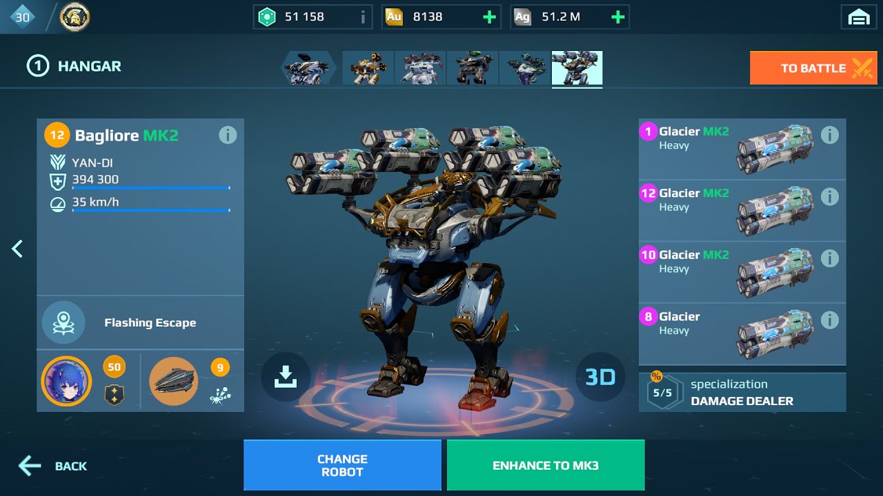 War Robots | Bagliore 4x Glacier ️ Full Hangar Power | 13M Damage - YouTube