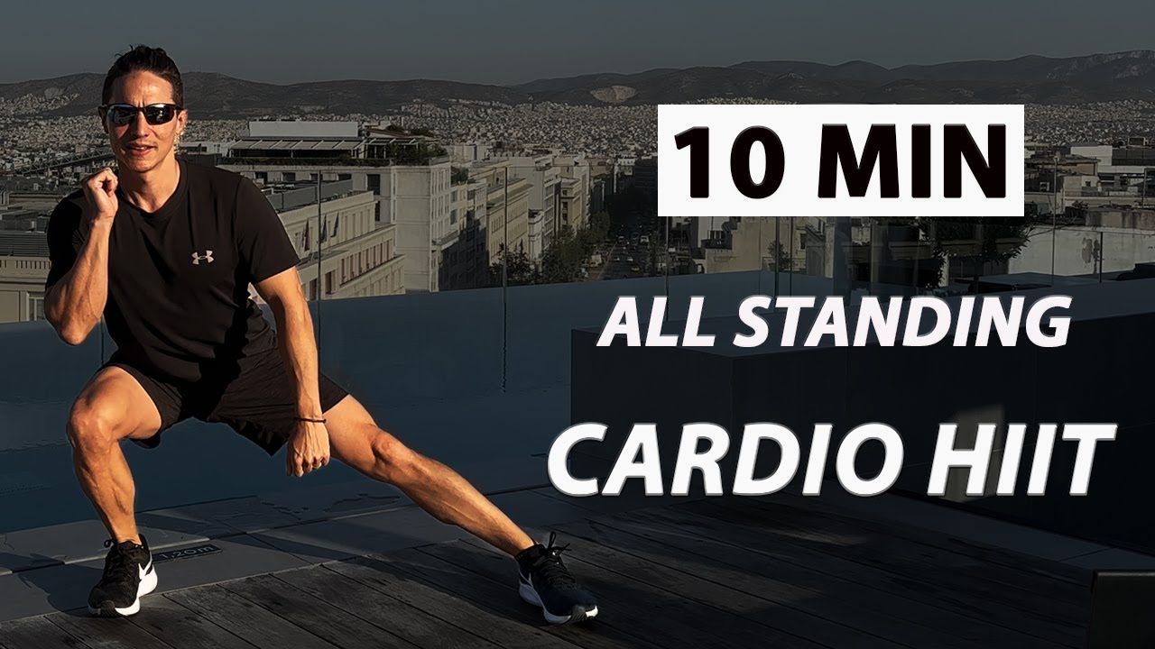 10 MIN CARDIO HIIT | ALL STANDING | Full Body | No Equipment | Home ...