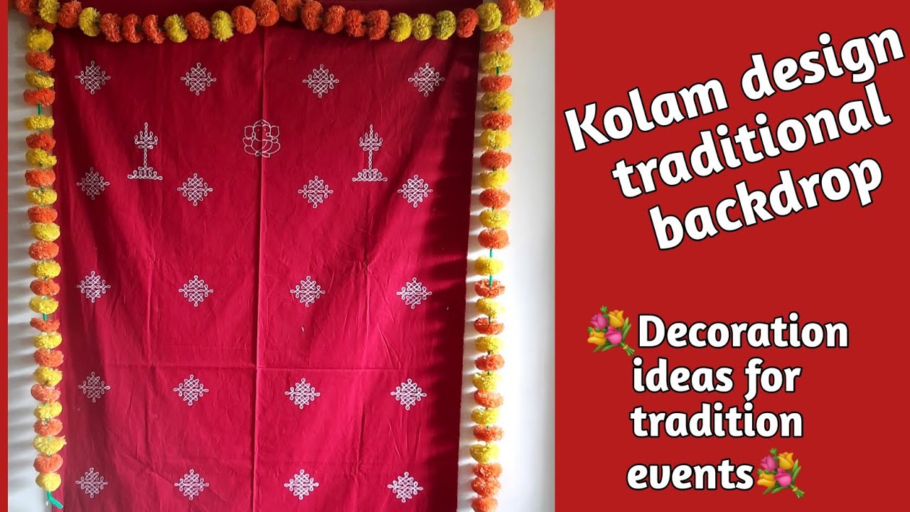 Traditional Backdrop | DIY Kolam design backdrop | pooja decoration ...