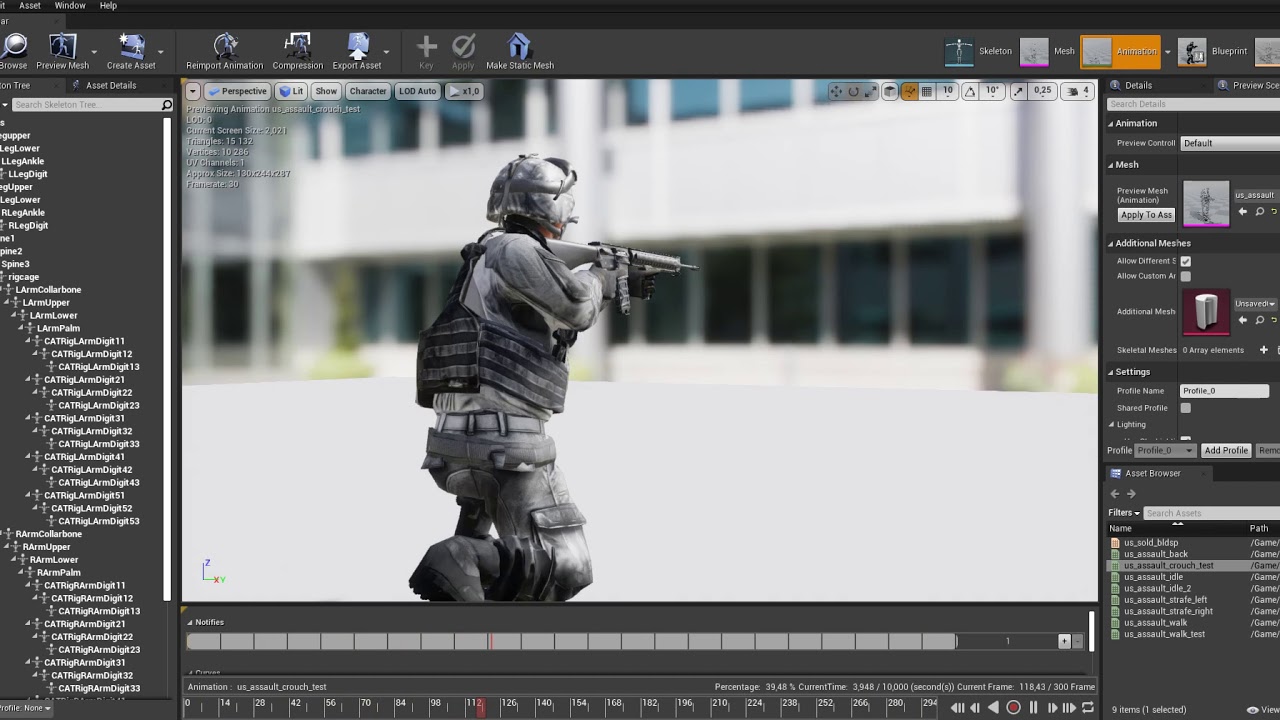 Crouch stance demo - YouTube