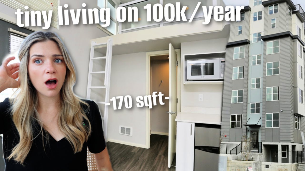 Living In A 170 sqft Tiny Micro Studio on a Seattle Tech Salary - YouTube