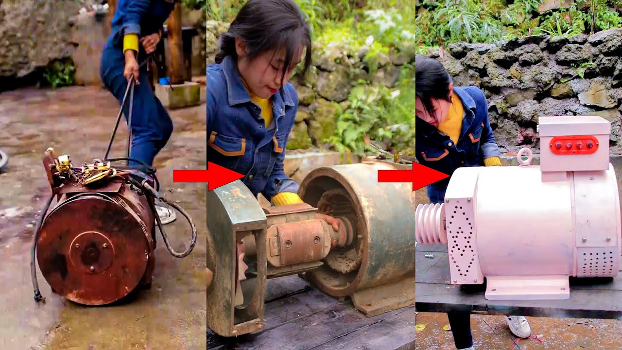 💡AMAZING RESTORATION! Girl Repairs Old Rusted Generator Engine That Has ...