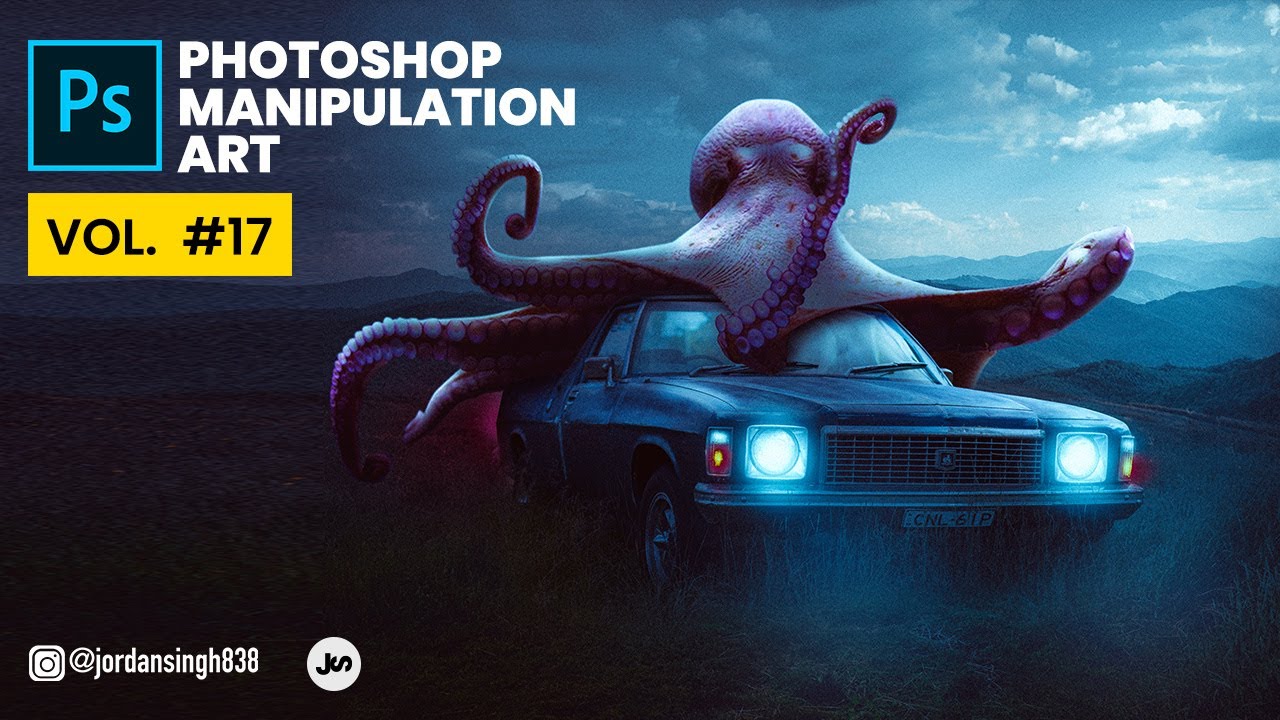 Big Octopus on car Photoshop Manipulation Tutorial /// Composite - YouTube