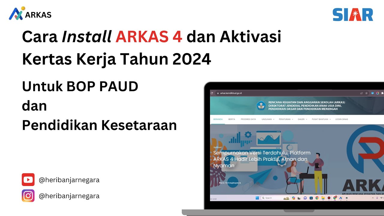 Cara Install ARKAS 4 dan Aktivasi Kertas Kerja Tahun 2024 untuk BOP ...