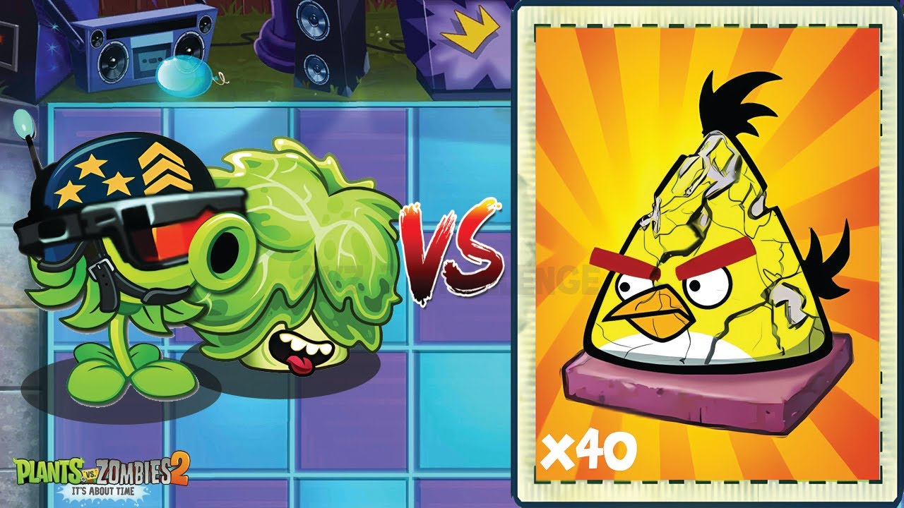 Pvz 2 Challenge - Who Can Destroy All 40 Yellow Angry Bird Tombstone ...