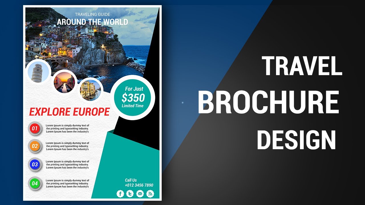 Cara membuat Brosur Wisata Menggunakan Photoshop | Travel Brochure ...