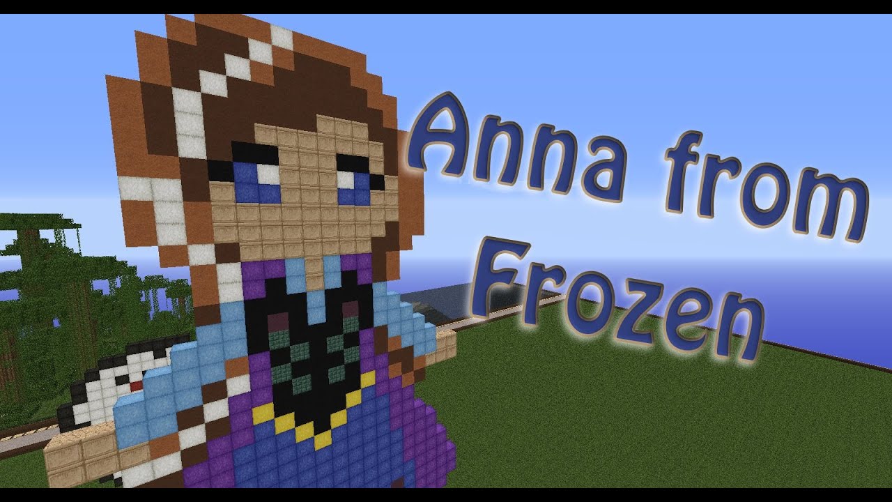 ☠ Anna ☠ Frozen Pixel Art Tutorial ~ Minecraft - YouTube