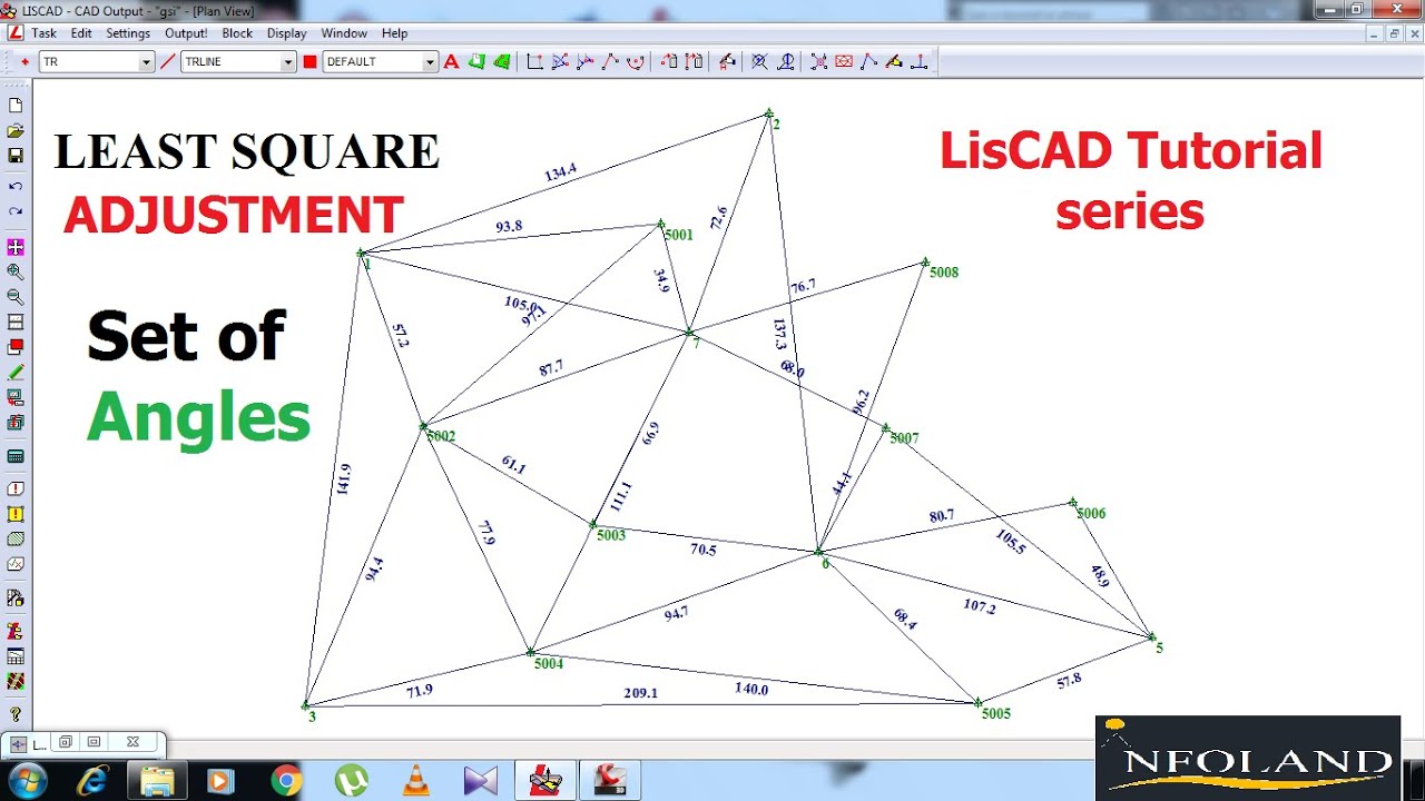 Least square adjusted using Liscad - YouTube