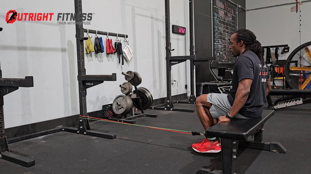 Band Seated Iso Hamstring Curl - YouTube