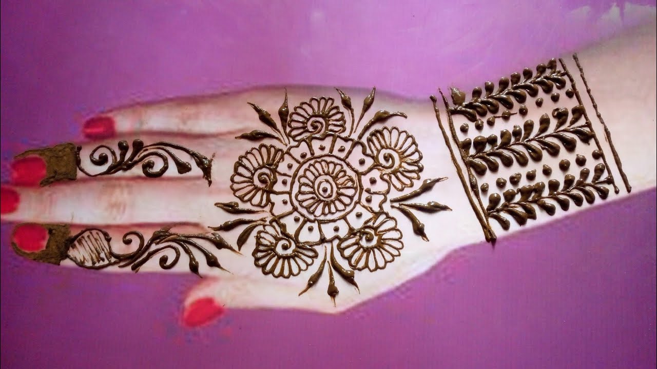new dijain mehandi 🥰 hand back side simple and beautiful designs ...