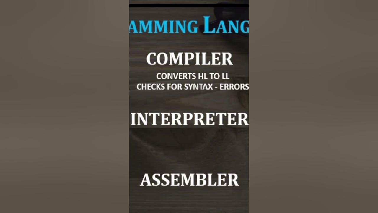 Compiler Interpreter Assemblers Python Tamilearning Computerlanguage