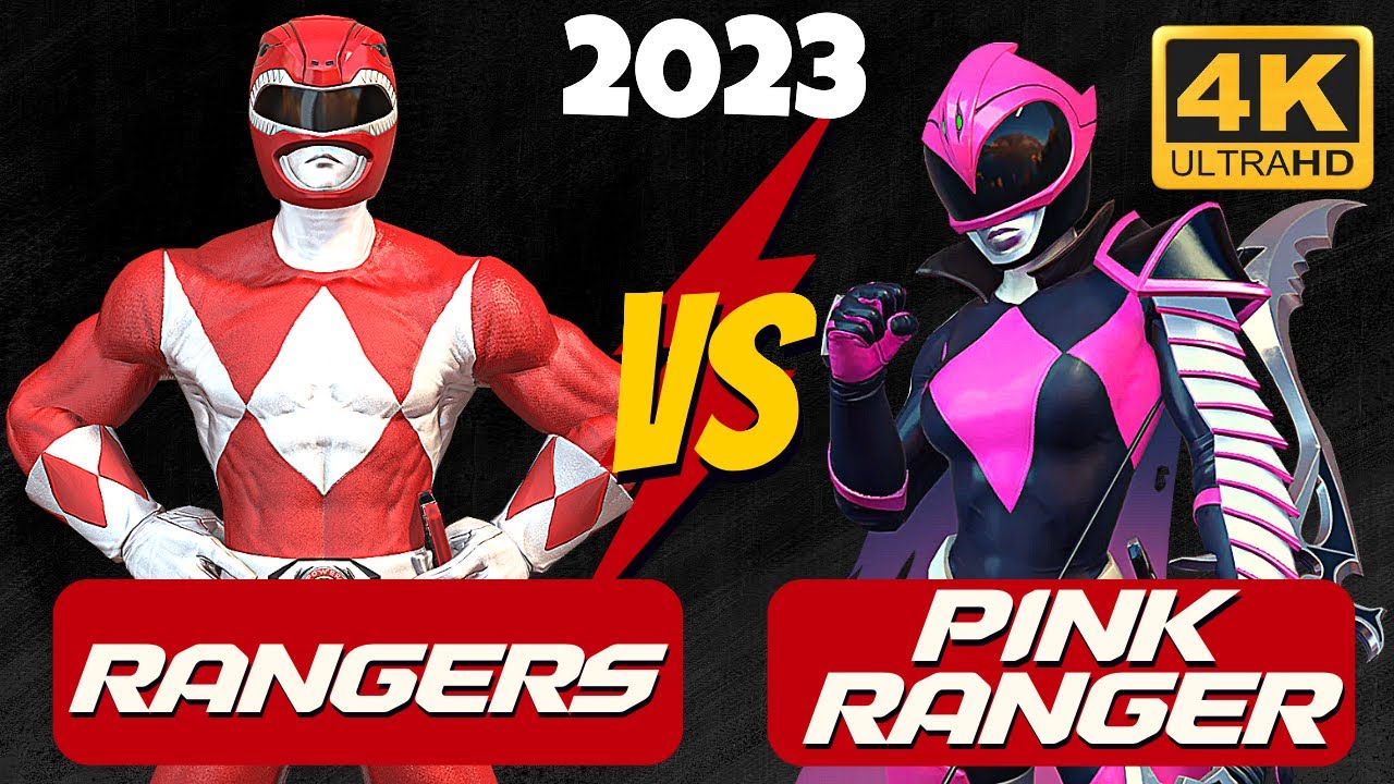 [4K] Red Ranger VS Pink Ranger - Power Rangers Battle - YouTube