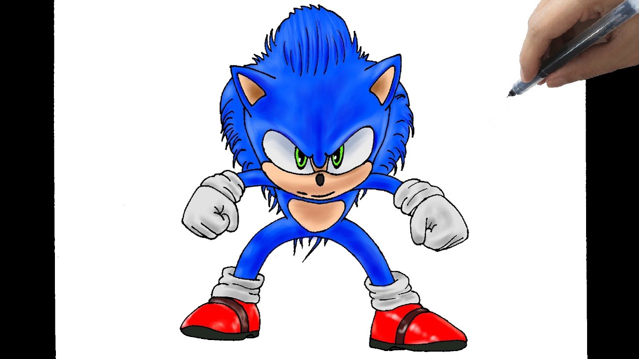 How to draw sonic the hedgehog 3 step by step - YouTube