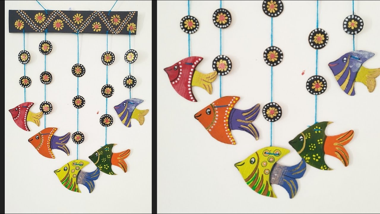 How to make Fish Wall Hanging/Wallmate with cardboard | Easy DIY Craft ...