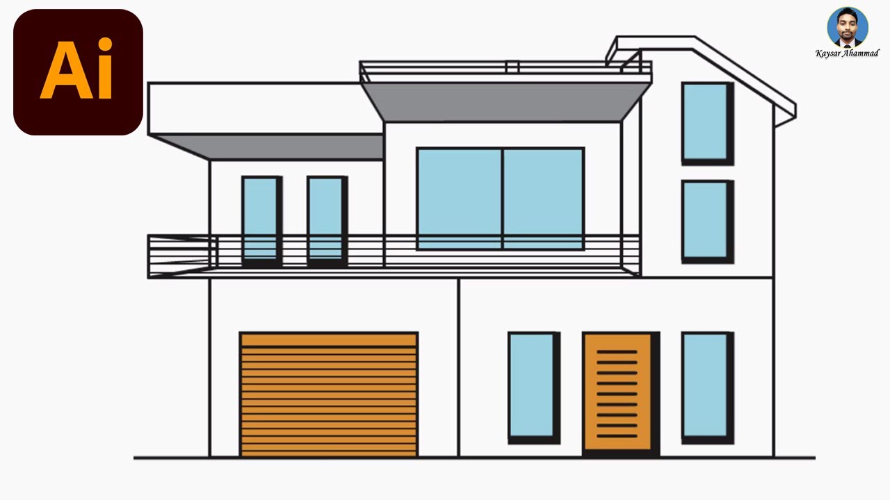 How To Draw Building Design in Adobe Illustrator | Kaysar Ahammad - YouTube