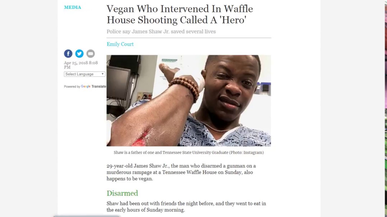 Waffle House Hero was Vegan! Vegan waffle in his honour? - YouTube