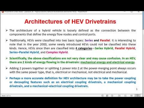 EHV 23 - Lecture 26 - Hybrid Electric Vehicle Architecture and Series ...