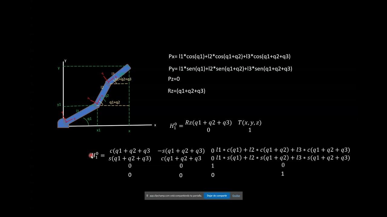 cinemática directa de ROBOT Planar 3GDL comprobación Matlab y GeoGebra ...