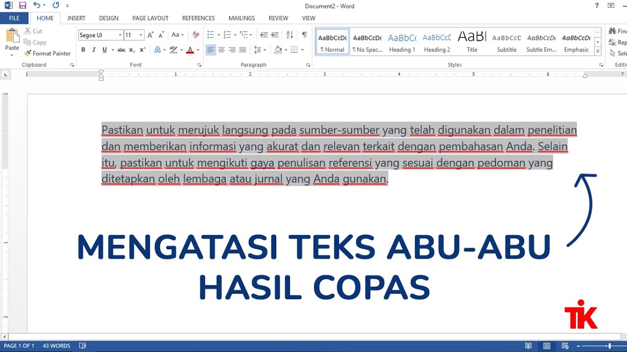 Cara Mengatasi Teks Abu abu Hasil Copy Paste - YouTube