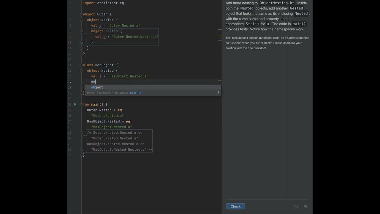 Kotlin - object nested programming - YouTube