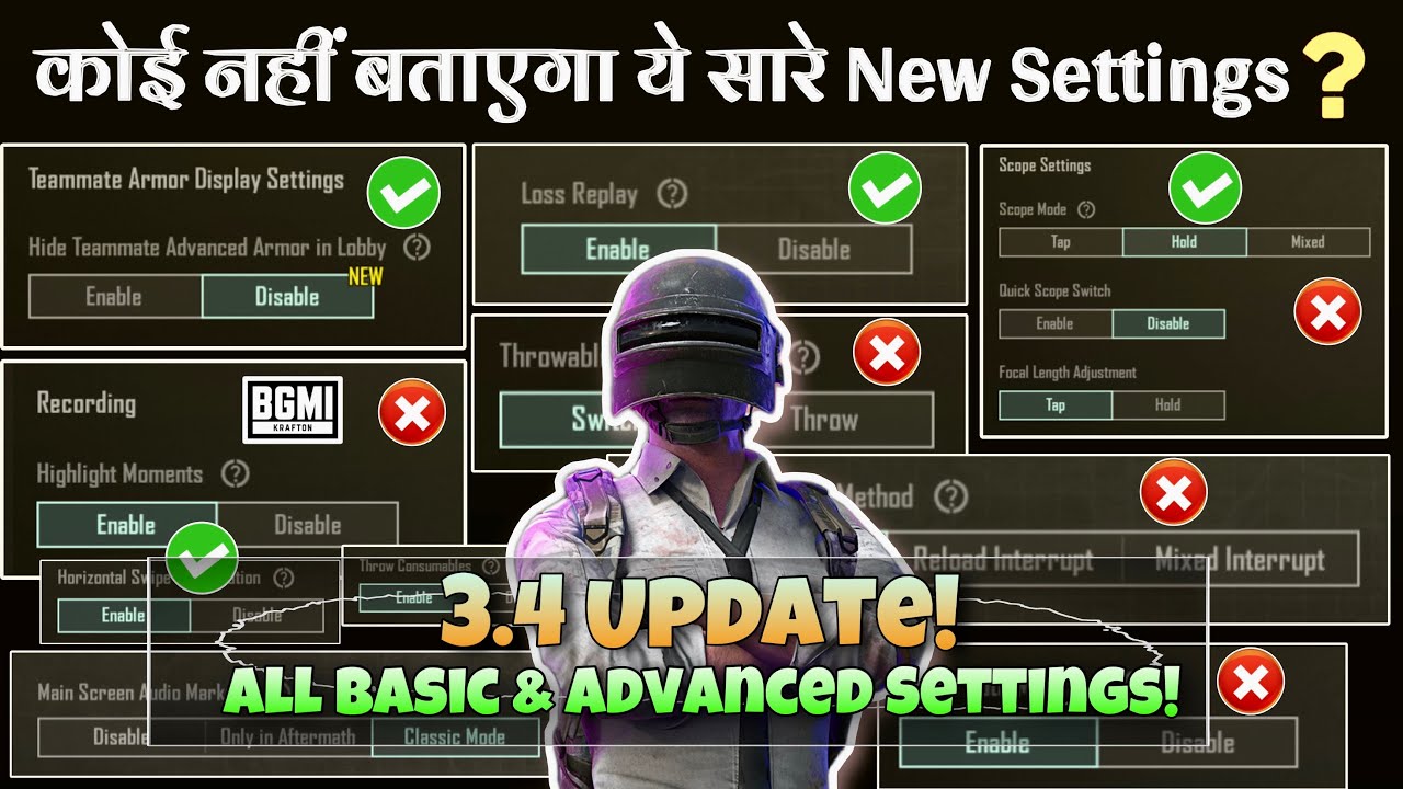 BGMI 3.4 Update All New Basic & Advanced Control Settings Guide | BGMI ...