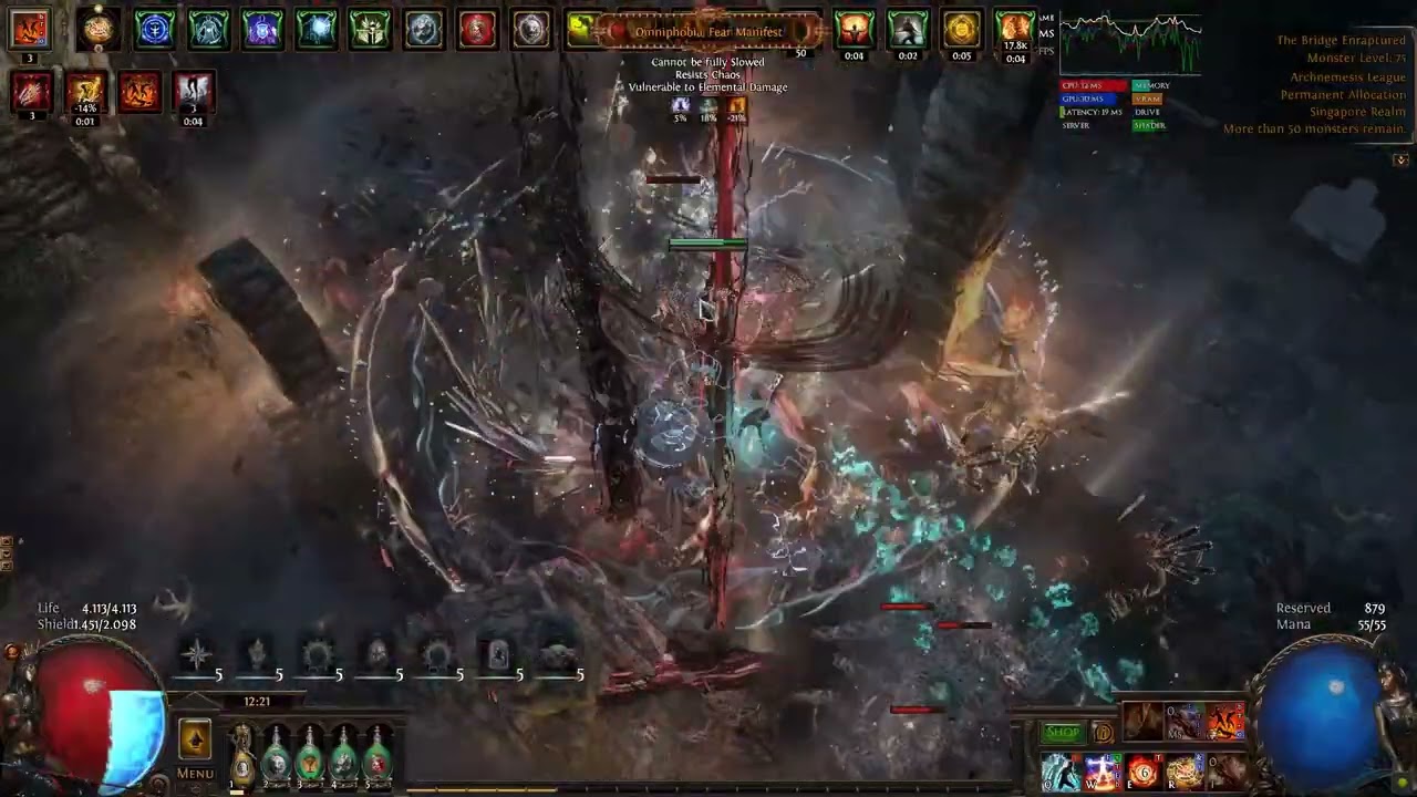 PoE 3.17 Righteous Fire Inquisitor Wave 30 Simulacrum - YouTube