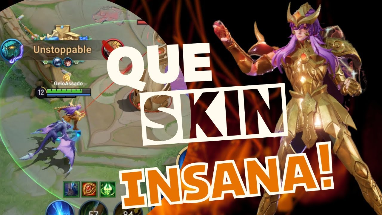 Colab Cavaleiros do Zodíaco, Skin insana do Mozi Escorpião Dourado ...
