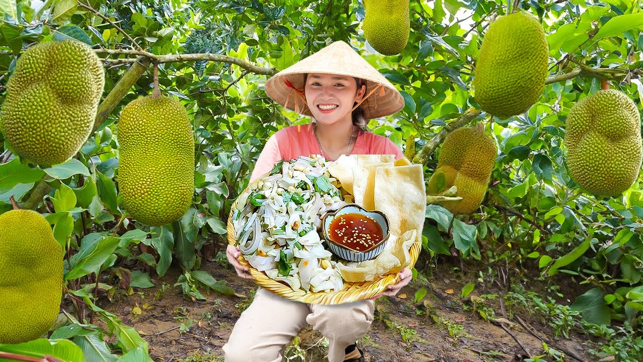 Harvesting JACKFRUIT and Preparing DELICIOUS Jackfruit Salad! | FARM ...