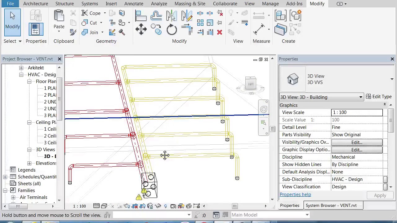 BIM C-11 REVIT INSTALLATION, Dimensionering ventilation kanaler ...