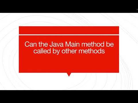 Can the java Main method be called by other methods? - YouTube