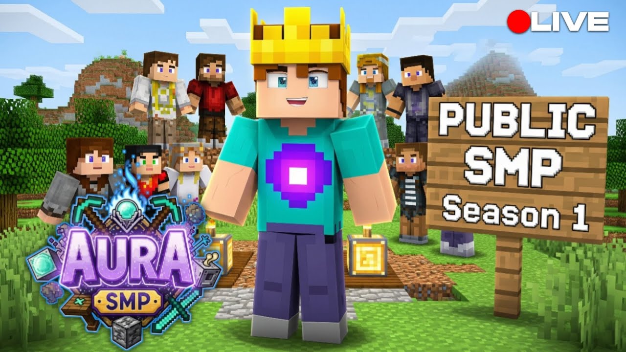 AURA SMP MINECRAFT LIVE STREAM 🛑 Ajoo SMP Is Open - YouTube