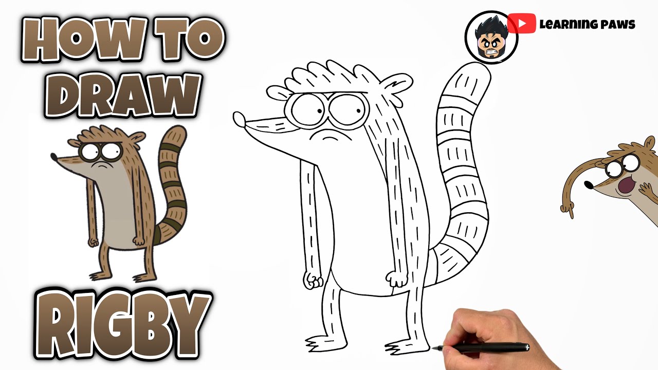 How To Draw Rigby | REGULAR SHOW #drawing #draw #art #regularshow - YouTube