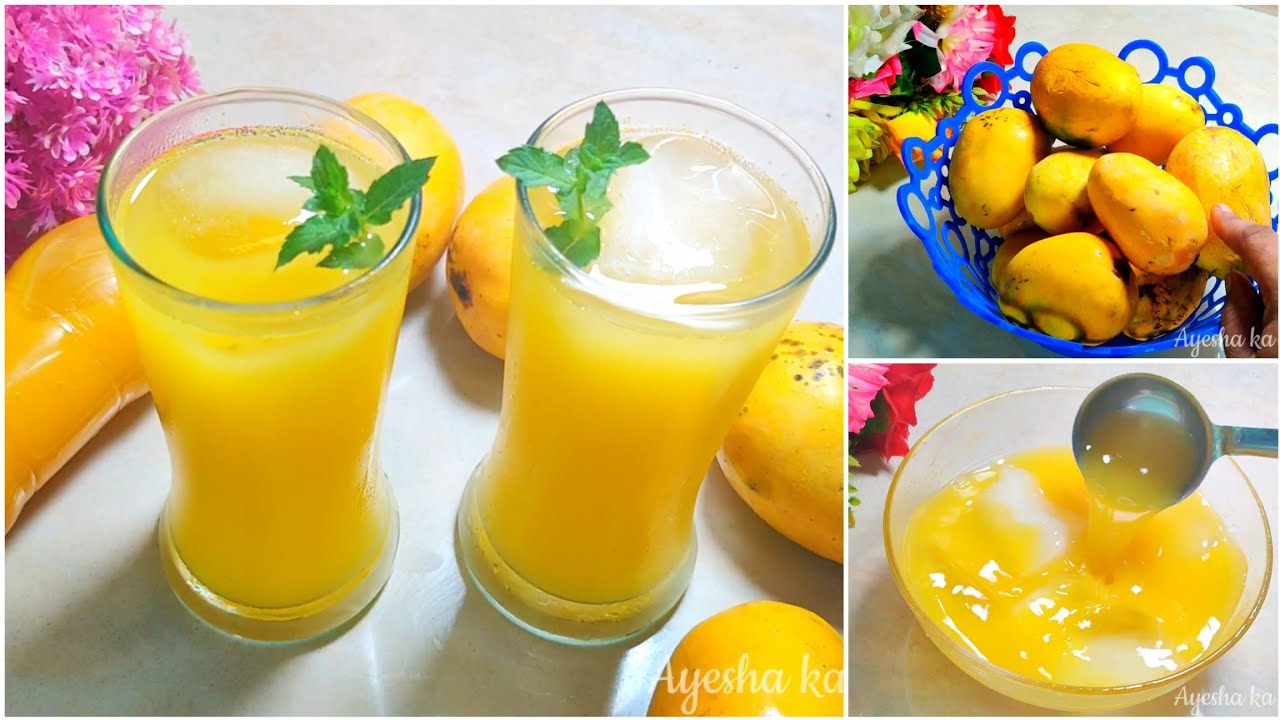 Mango Squash Recipe 🥭 Mango Shak Recipe | Mango Juice Recipe |Ayesha ka ...