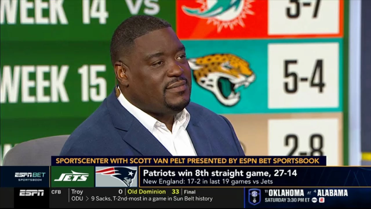 Damien Woody reacts to Drake Maye leads Patriots to 8th straight win ...