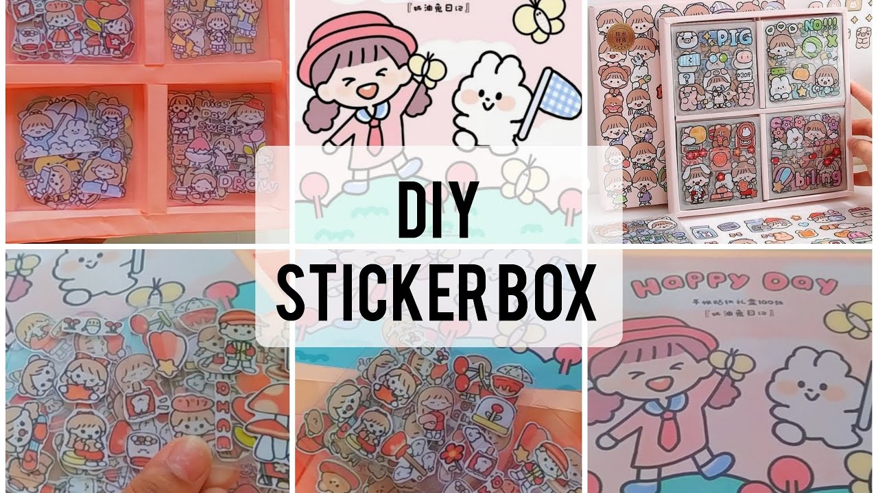 DIY kawaii Sticker box | happy day | butter rabbit | cutiecraftsdini# ...