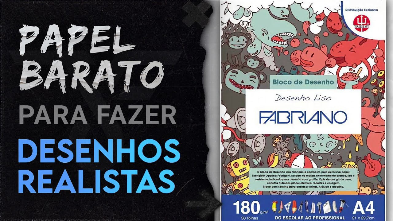 O Melhor Papel Barato para Fazer Desenhos Realistas / Trident de 180g ...