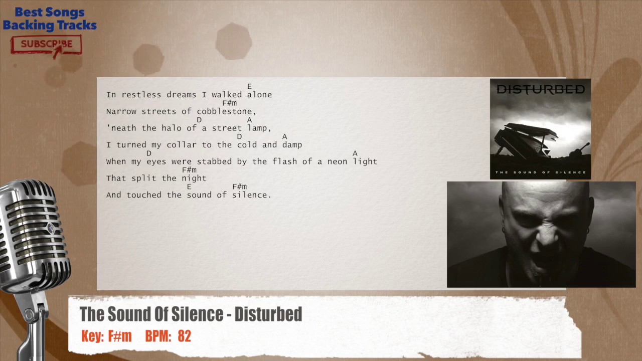 🎙 The Sound Of Silence - Disturbed Vocal Backing Track with chords and ...