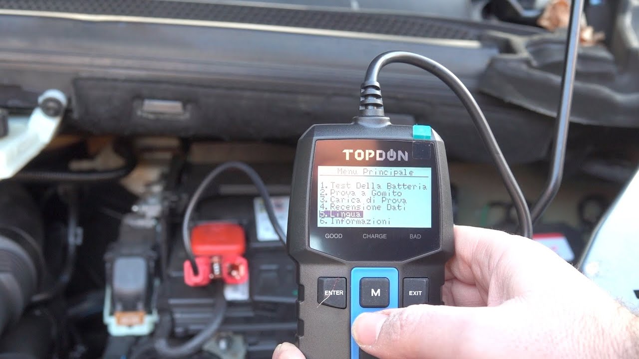 Tester per batterie auto Topdon BT100 recensione e guida all'uso. - YouTube