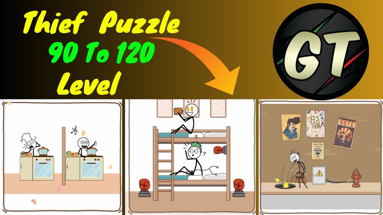 Thief puzzle long hand robber game 90 to 120 level complete... - YouTube