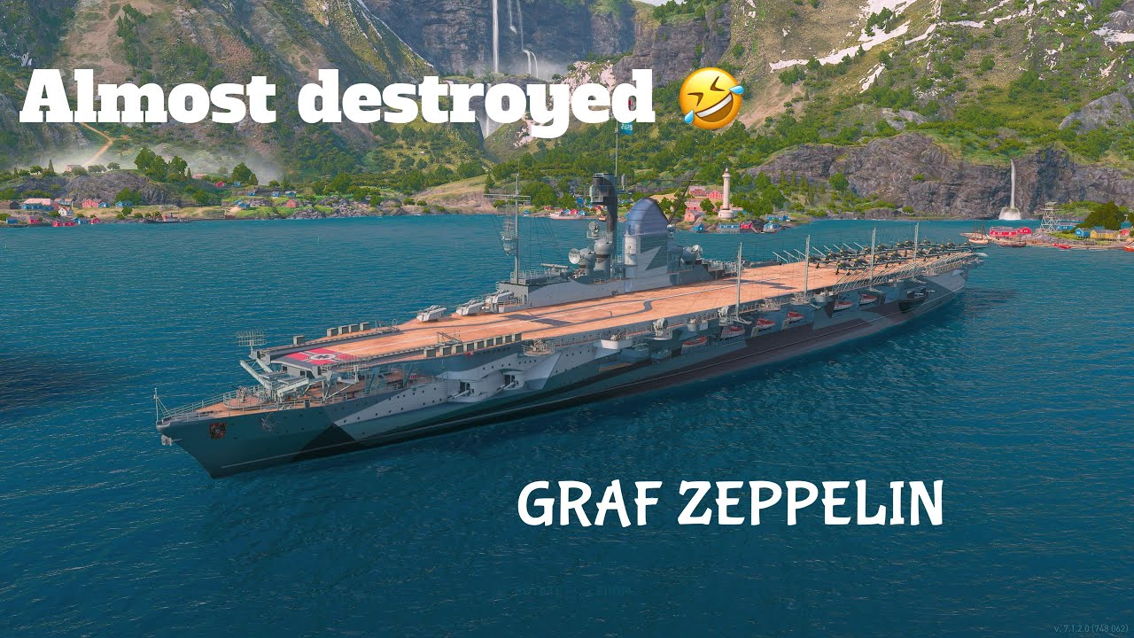 ALMOST DESTROYED 😅 GRAF ZEPPELIN -WORLD OF WARSHIPS LEGENDS - YouTube