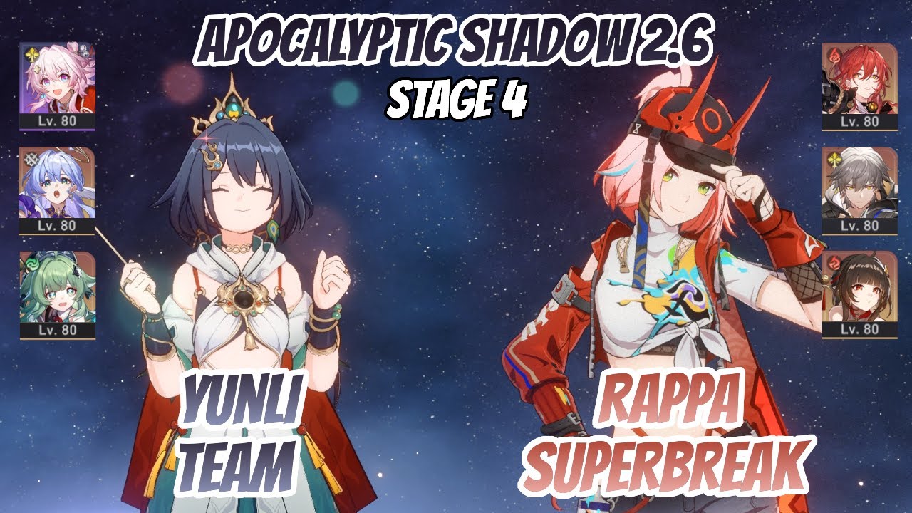 Yunli Team & Rappa x Himeko Apocalyptic Shadow Stage 4 3 Stars | Honkai ...